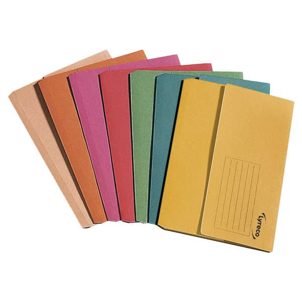Lyreco Yellow Foolscap Document Wallets 250gsm 32mm Capacity - Box of 50
